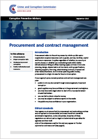 Corruption Prevention Advisories | CCC - Crime and Corruption ...